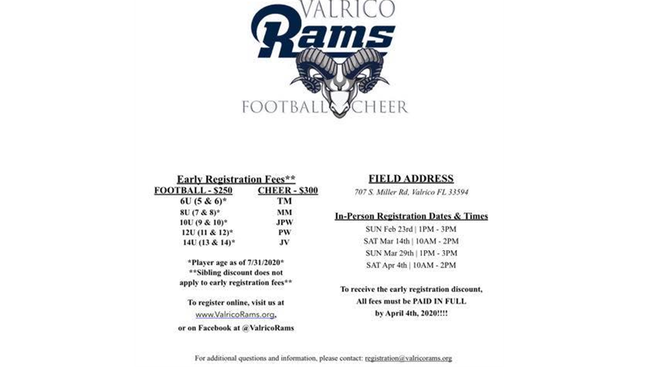 Valrico Rams Youth Football and Cheer > Home