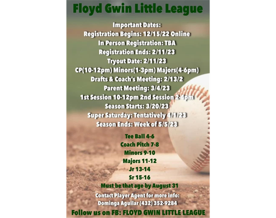 Floyd Gwin Little League > Home